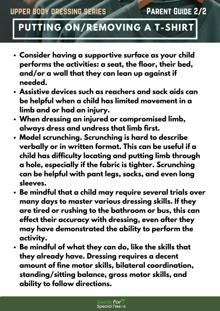 Putting on a T-Shirt (Simplified) – Seeds For Special Needs